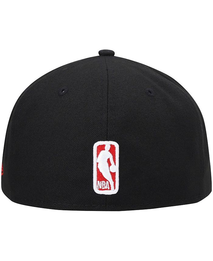 New Era Men's Black Houston Rockets Team Wordmark 59FIFTY Fitted Hat ...