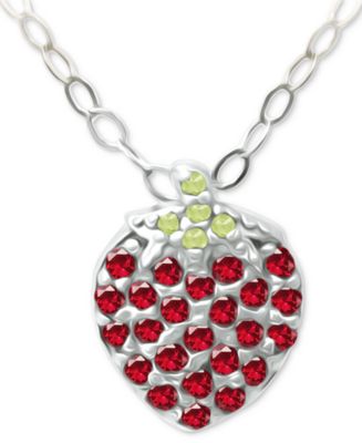 Giani Bernini Lab-Grown Ruby (1/4 ct. t.w.) & Cubic Zirconia Strawberry ...