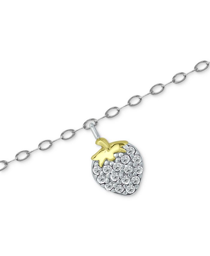 Giani Bernini Cubic Zirconia Strawberry Charm Ankle Bracelet, Created ...