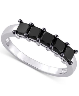 Black Diamond Anniversary Ring 1 1 4 ct. t.w. in 10K White Gold 10K White Gold