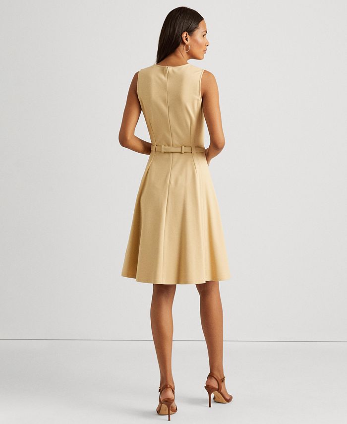 Lauren Ralph Lauren Belted Ponte Dress - Macy's