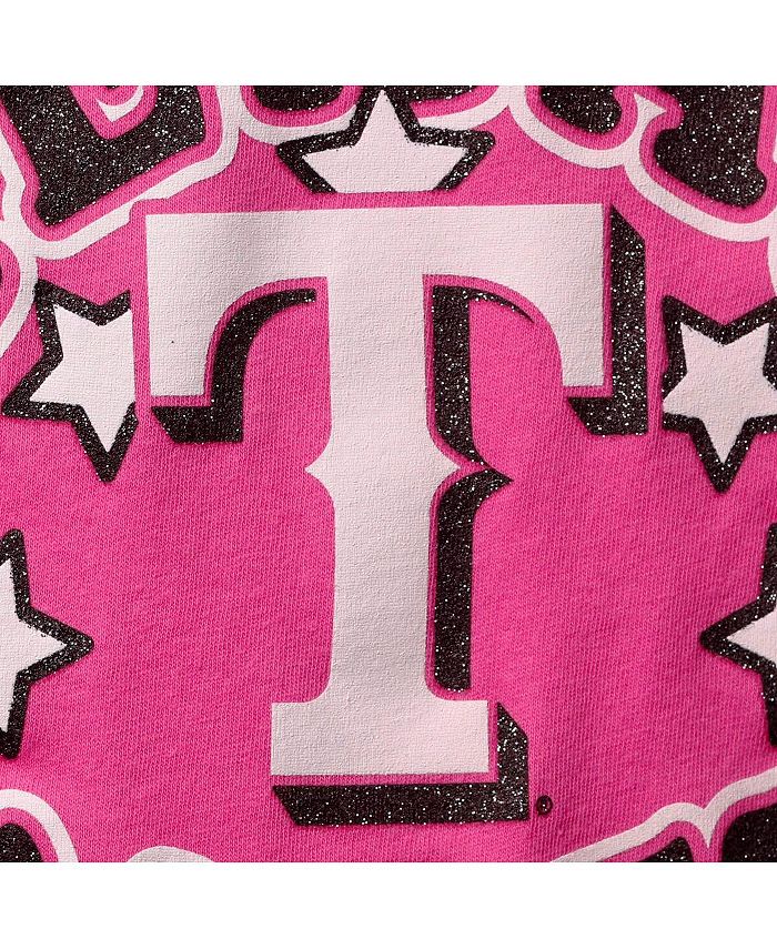New Era Big Girls Pink Texas Rangers Jersey Stars V-Neck T-shirt - Macy's