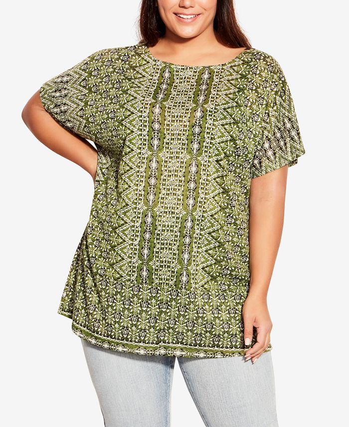 Avenue Plus Size Braylee Print Top - Macy's