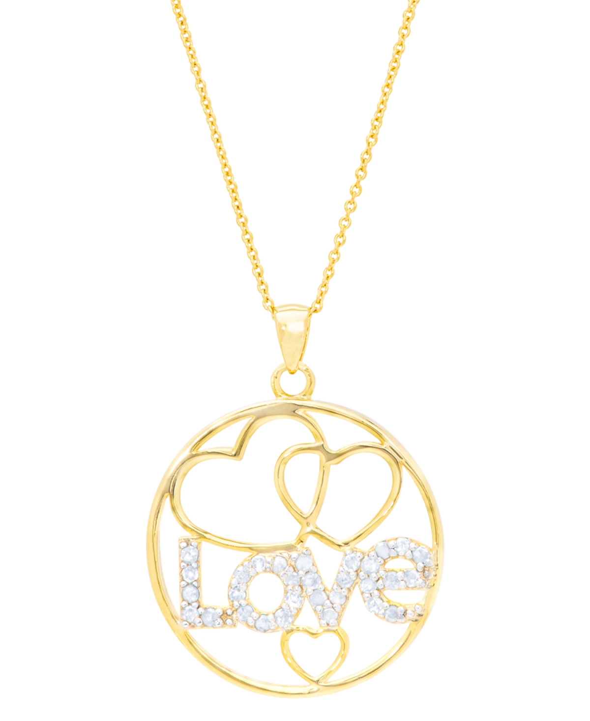 Click here for Diamond Love Heart Circle 18 Pendant Necklace (1/8... prices