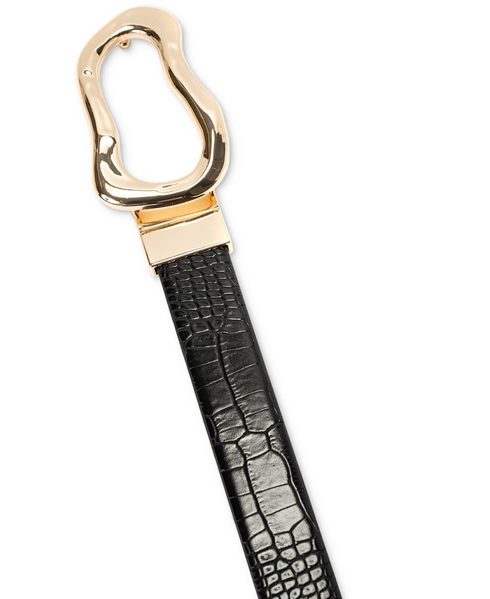 INC International Concepts I.N.C. International Concepts® Abstract Buckle Reversible Belt ...