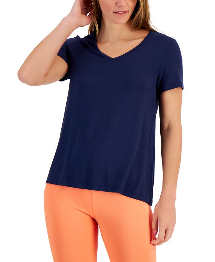 ID Ideology Women's V-Neck T-Shirt, Created for Macy's & Reviews ...