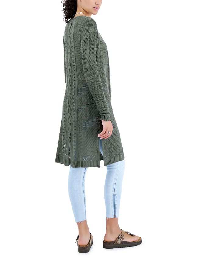 Hooked Up by IOT Juniors' Pointelle Duster Cardigan - Macy's