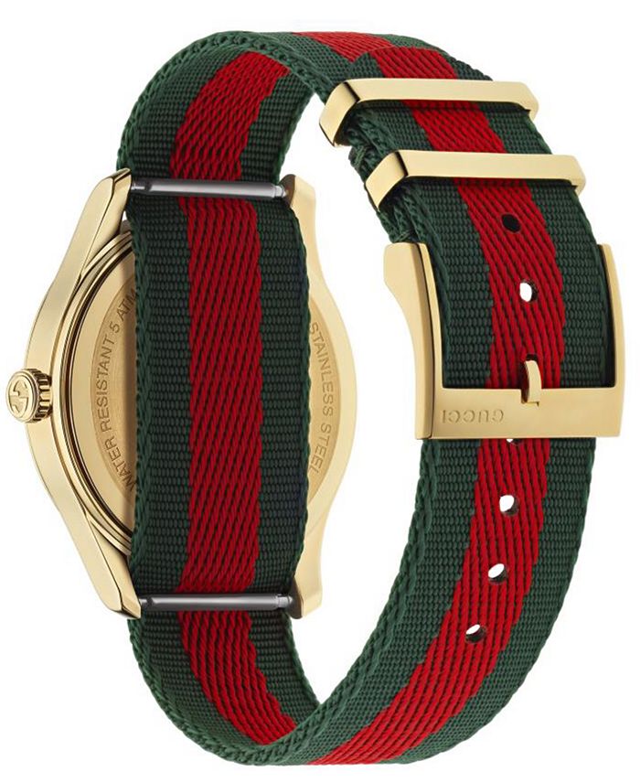 Gucci Women's Swiss G-Timeless Red and Green Nylon Strap Watch 38mm ...