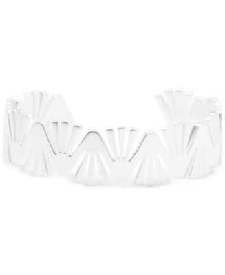Lucky Brand Silver-Tone Sun Ray Cuff Bracelet - Macy's