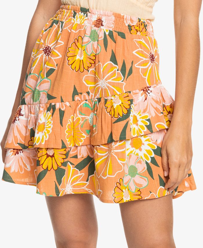 Roxy Juniors' Cosmic Glow Again Ruffle-Trim Mini Skirt - Macy's