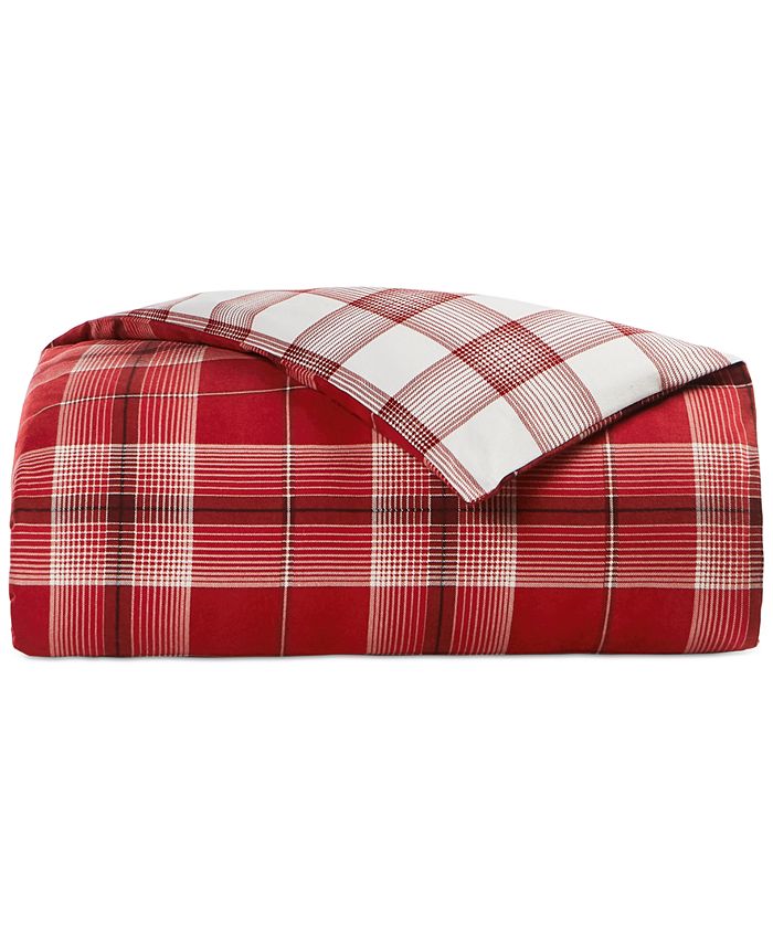 Martha Stewart Collection Dear Santa Plaid Reversible Flannel Comforter ...
