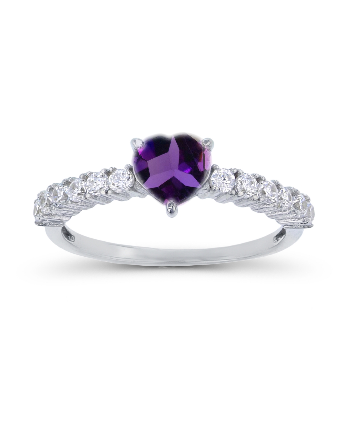 Click here for Cubic Zirconia in Sterling Silver Heart Amethyst a... prices