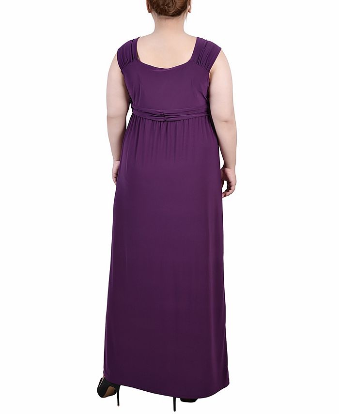 Ny Collection Plus Size Ruched Empire Maxi Dress Macys