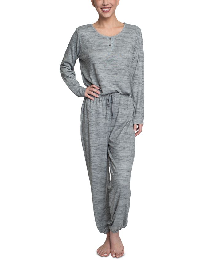 Hanes Women's Relaxed Butter-Knit Henley Pajama Set & Reviews - All ...