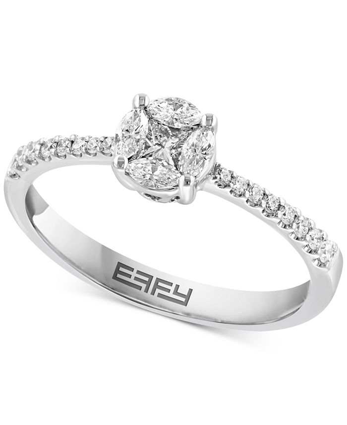 EFFY Collection EFFY® Diamond Ring (3/8 ct. t.w.) in 18k White Gold ...