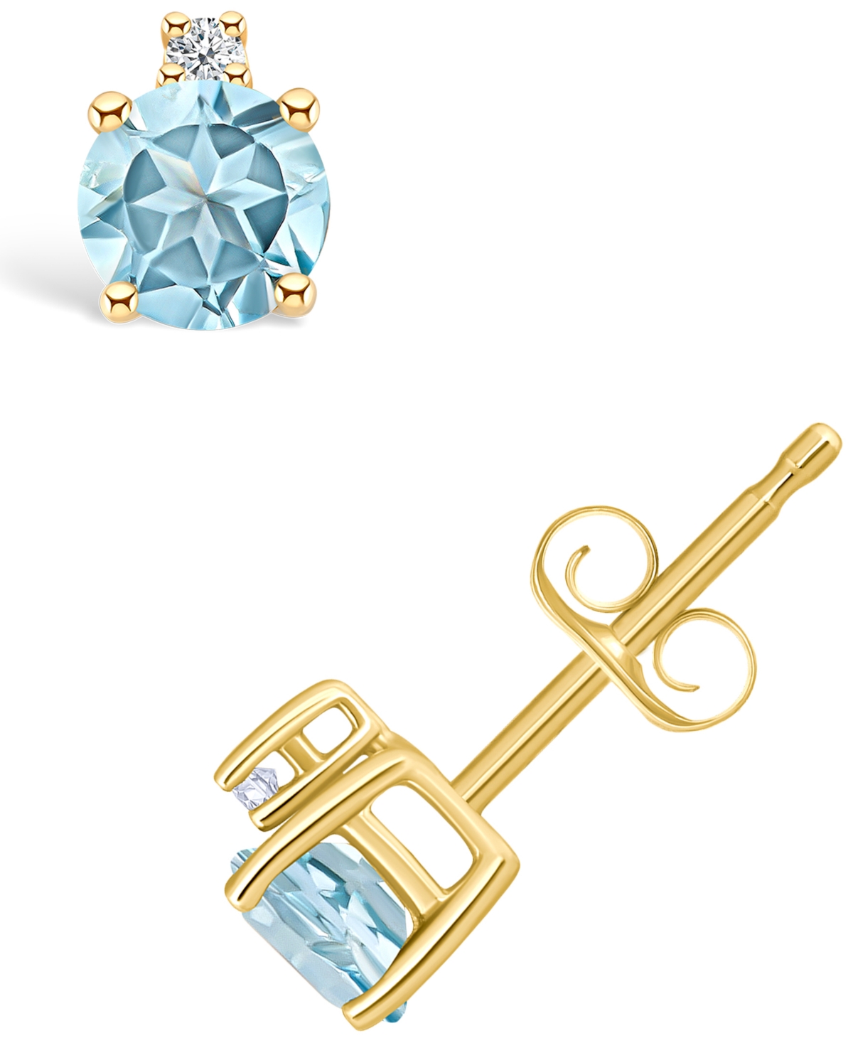 Click here for Aquamarine (1/2 ct. t.w.) and Diamond Accent Stud... prices