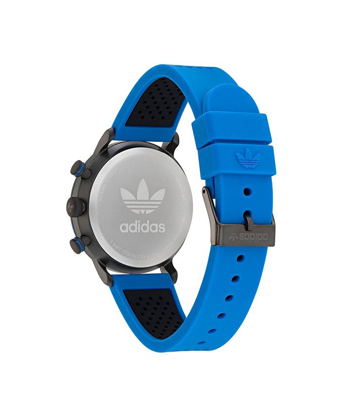 adidas Unisex Chrono Code One Chrono Blue Silicone Strap Watch 40mm ...