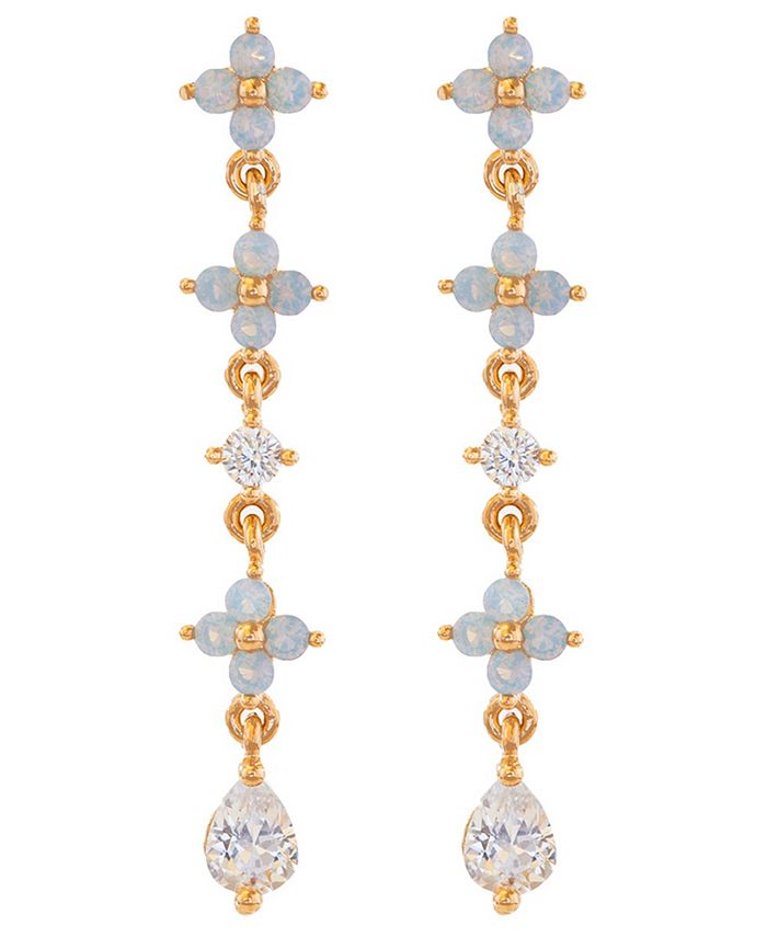 Girls Crew Blue Blossom Love Dangle Earrings - Macy's