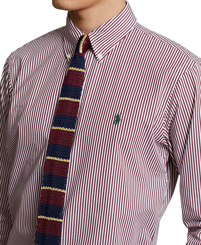 Polo Ralph Lauren Mens Slim Fit Striped Stretch Poplin Shirt Macys