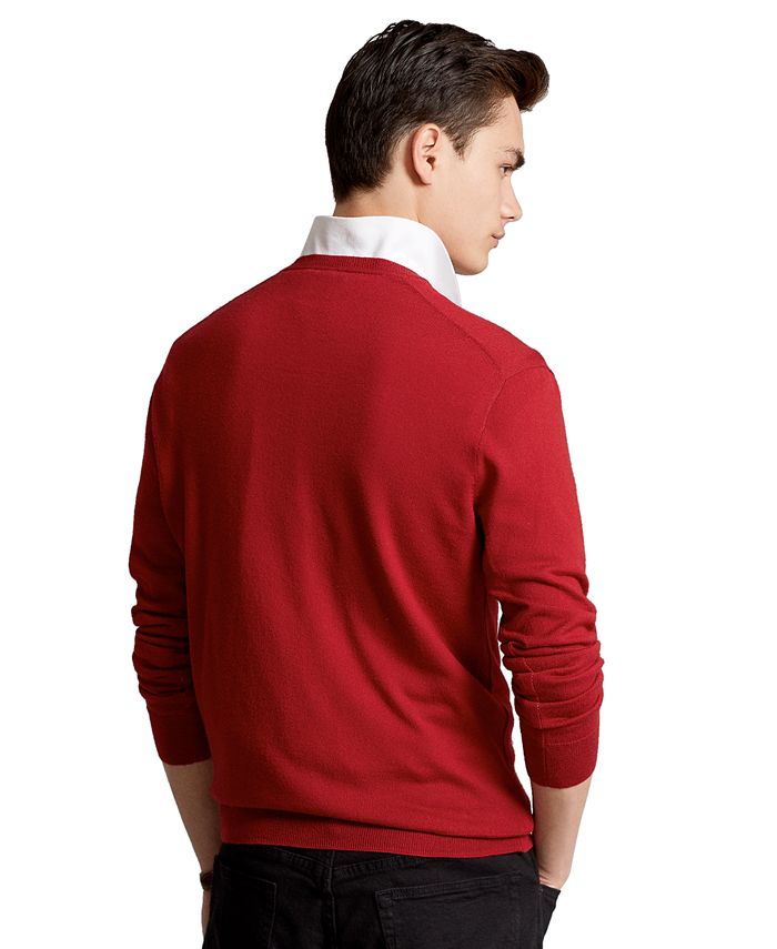 Polo Ralph Lauren Men's Washable Wool V-Neck Sweater - Macy's