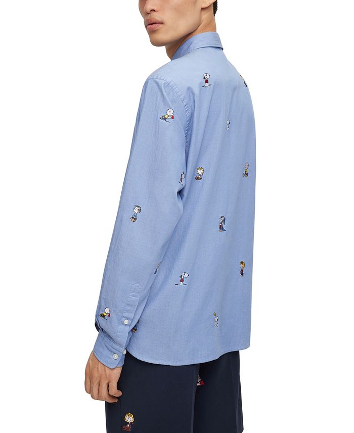 BOSS BOSS x Peanuts Men's Regular-Fit Cotton Shirt - Macy's