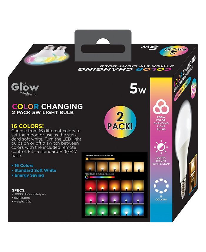 Gabba Goods 5 Watts Mood Light Bulbs Set, 2 Piece - Macy's