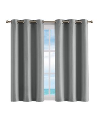 Nautica Milton Thermal Woven Room Darkening Grommet Window Curtain ...