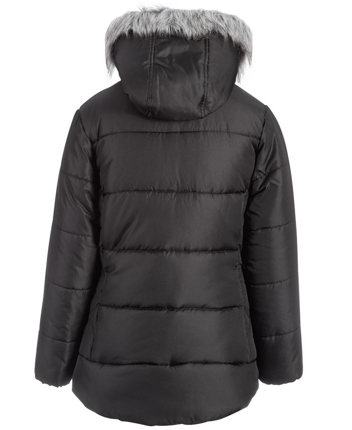 S Rothschild & CO Big Girls Solid Quilted Puffer Jacket and Scarf Set ...