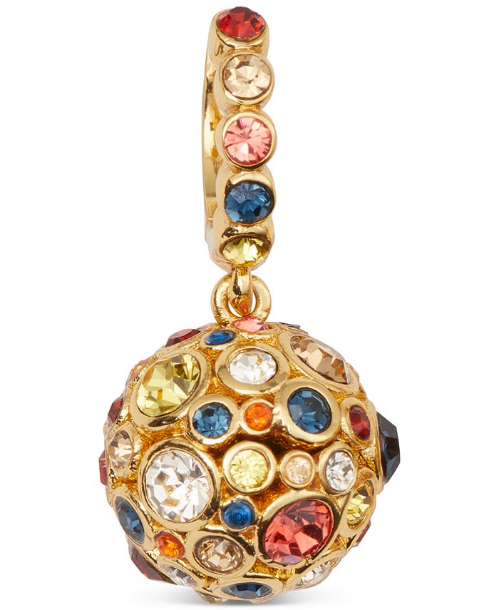 kate spade new york Gold-Tone Multicolor Pavé Sphere Charm Huggie Drop ...