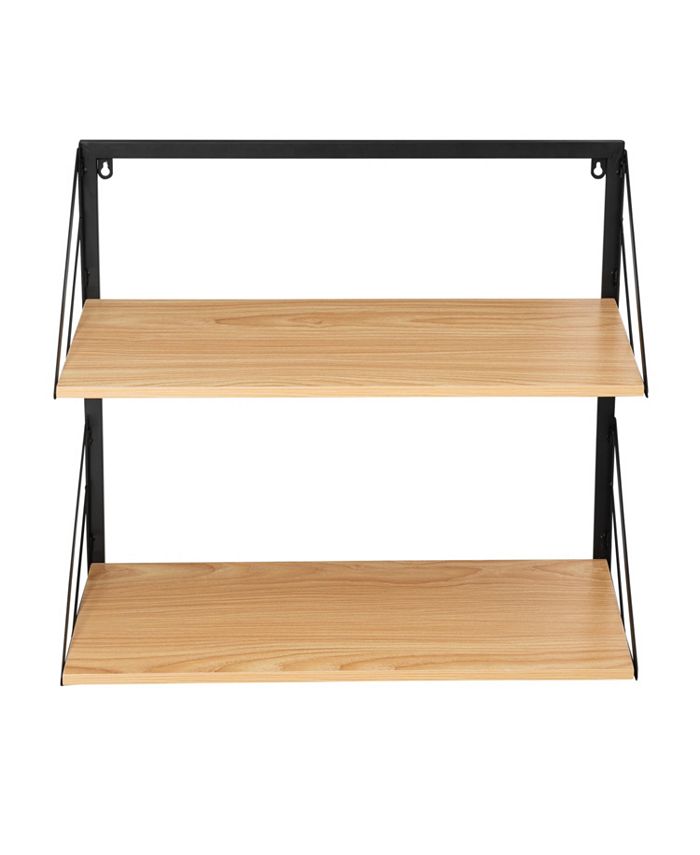 Honey Can Do Modern 2 Tier Wall Mounted Shelf with Easy to Hang Design ...