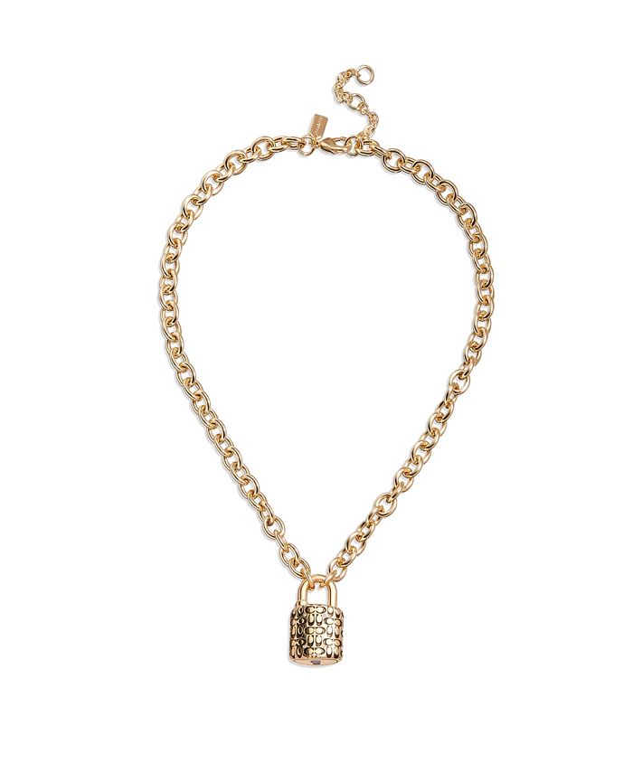 COACH Quilted Padlock Necklace - Macy's