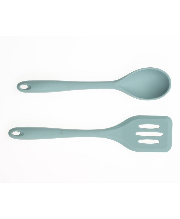 Art & Cook 2 Piece Silicone Slotted Turner and Solid Spoon Set - Macy's