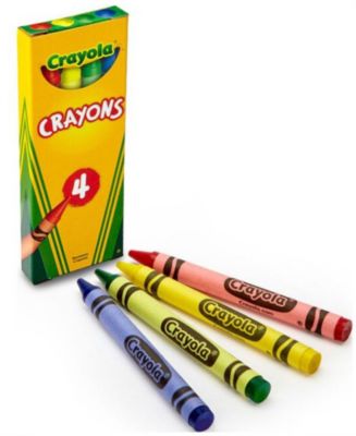 Crayola Full Size 4 Count Traveling Safe Crayons in Standard Colors, 4 ...