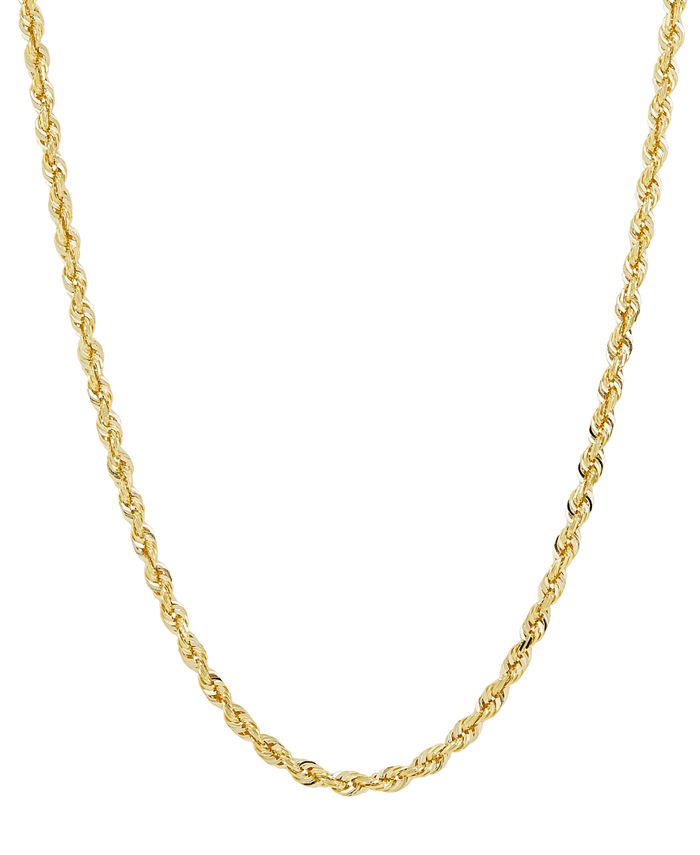 Macy's Glitter Rope Link 26" Chain Necklace in 14k Gold, Created for ...