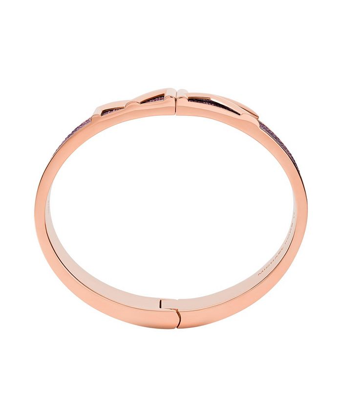Michael Kors Rose Gold-Tone Mott Bangle Bracelet - Macy's