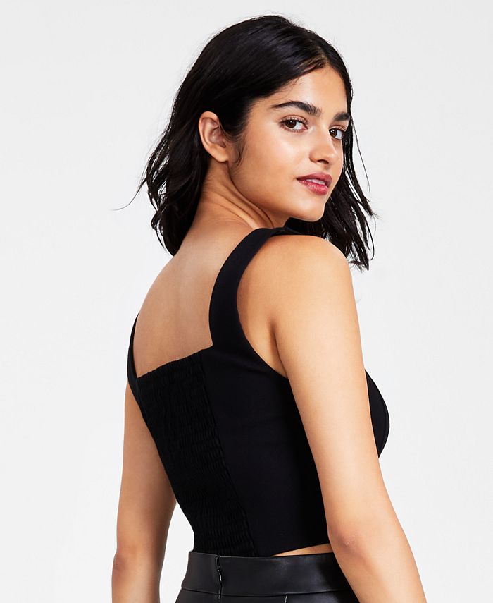 Bar III Women’s Cropped Square-Neck Tank Top, Created for Macy’s ...