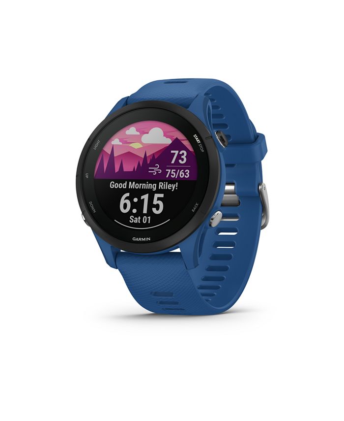 Garmin Unisex Forerunner 255 Tidal Blue Fiber- Reinforced Polymer Band ...