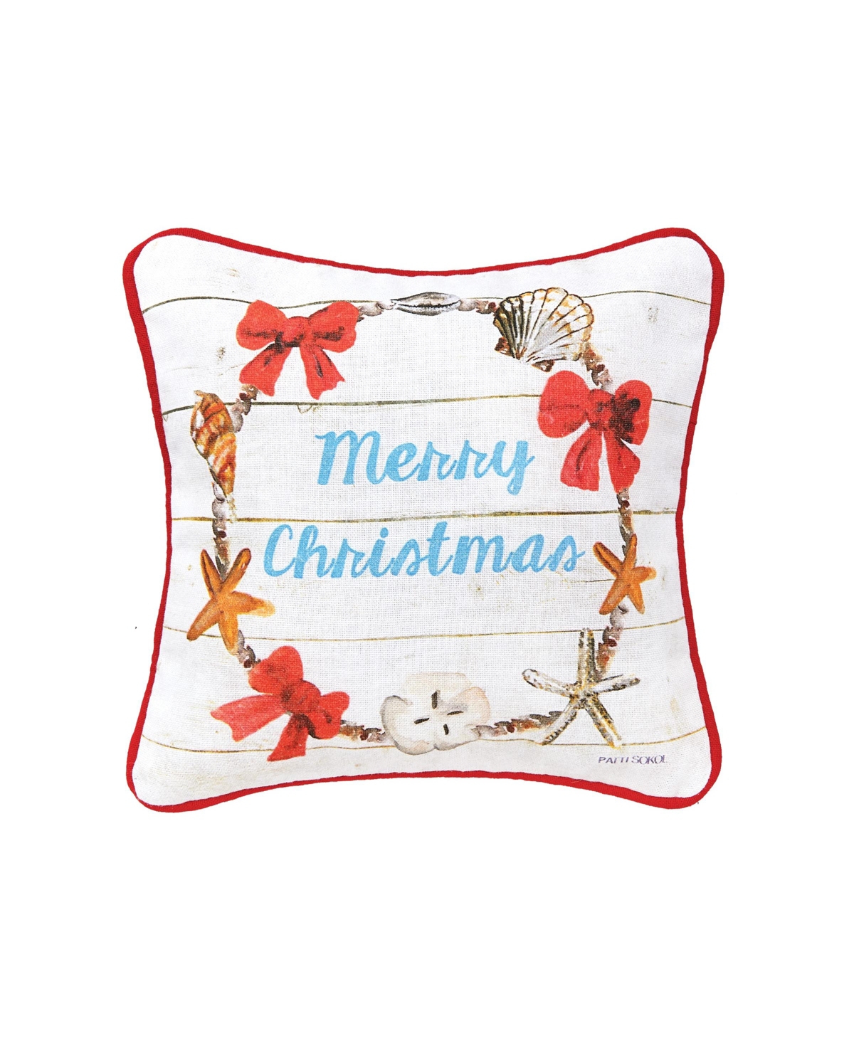 Click here for Merry Christmas Shell Wreath Printed & Woven Petit... prices