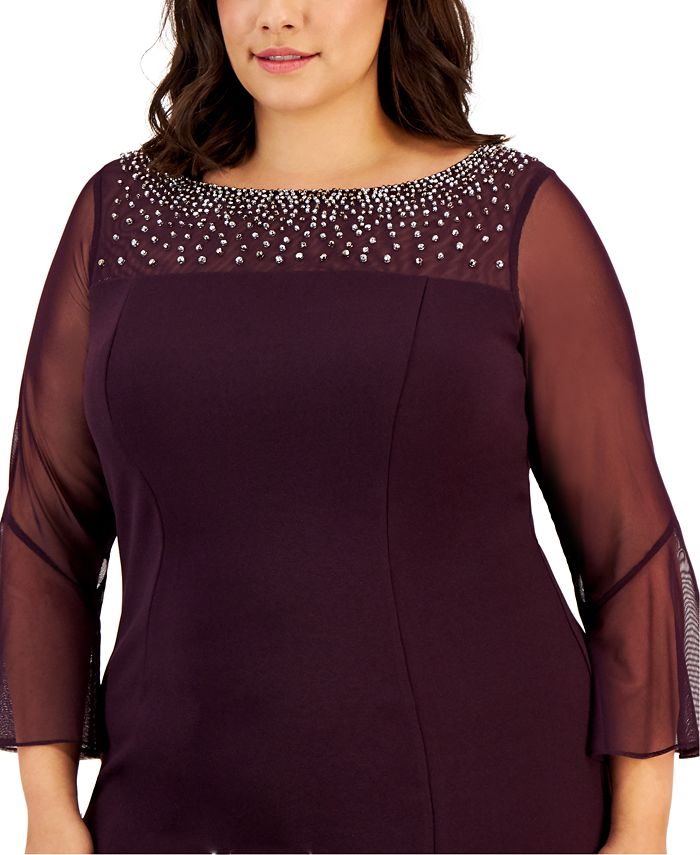 Alex Evenings Plus Size Embellished Illusion Party Dress Reviews