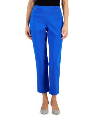 JM Collection Petite Rivet-Detail Pull-On Ankle Pants, Created for Macy ...