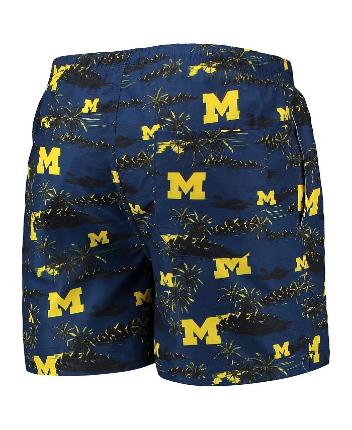 FOCO Men's Navy Michigan Wolverines Island Palm Swim Trunks - Macy's