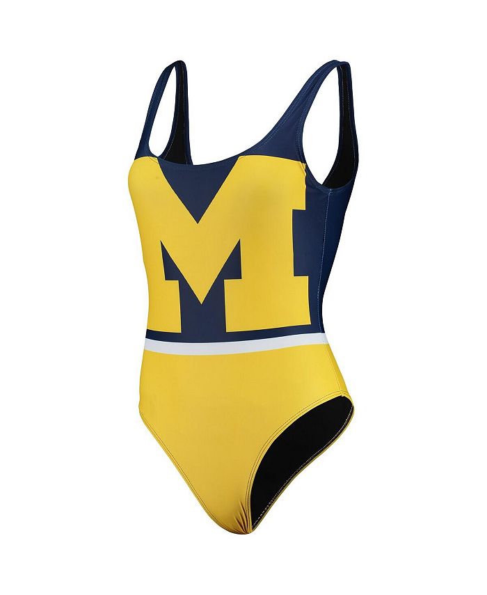 FOCO Women's Navy Michigan Wolverines One-Piece Bathing Suit - Macy's