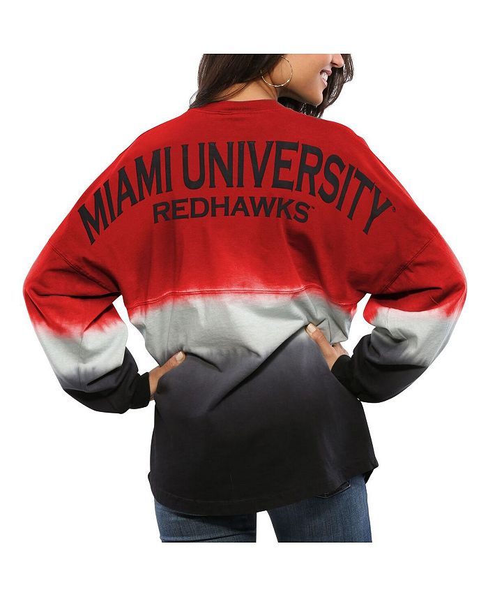 Spirit Jersey Women's Red Miami University RedHawks Ombre Long Sleeve ...