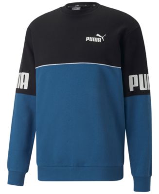 Puma Men's Colorblocked Logo-Print Fleece Pullover Sweatshirt - Macy's
