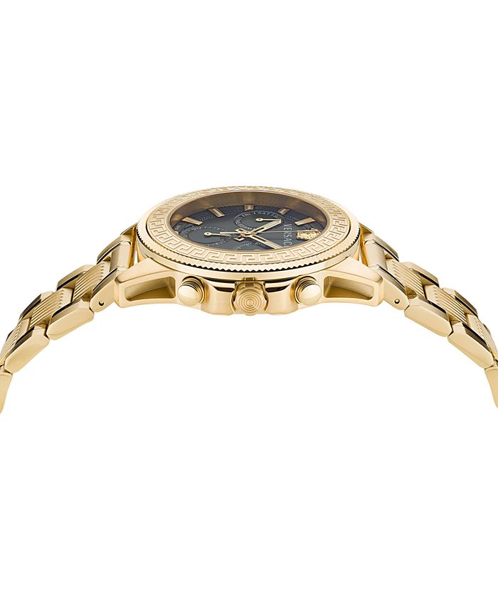 Versace Men's Swiss Chronograph Greca Action Gold Ion Plated Stainless ...