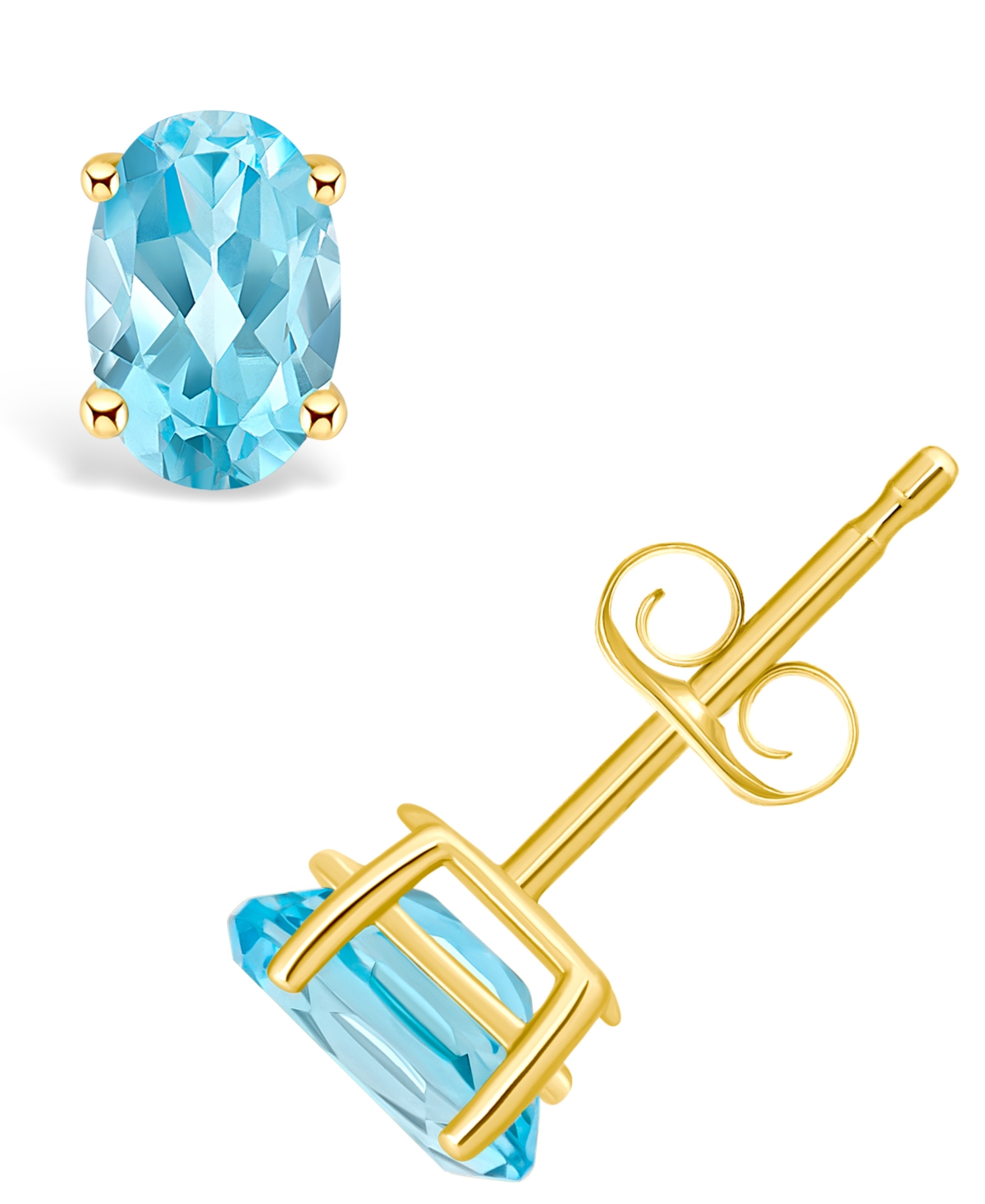 Click here for Blue Topaz (1-1/6 ct. t.w.) Stud Earrings in 14K Y... prices