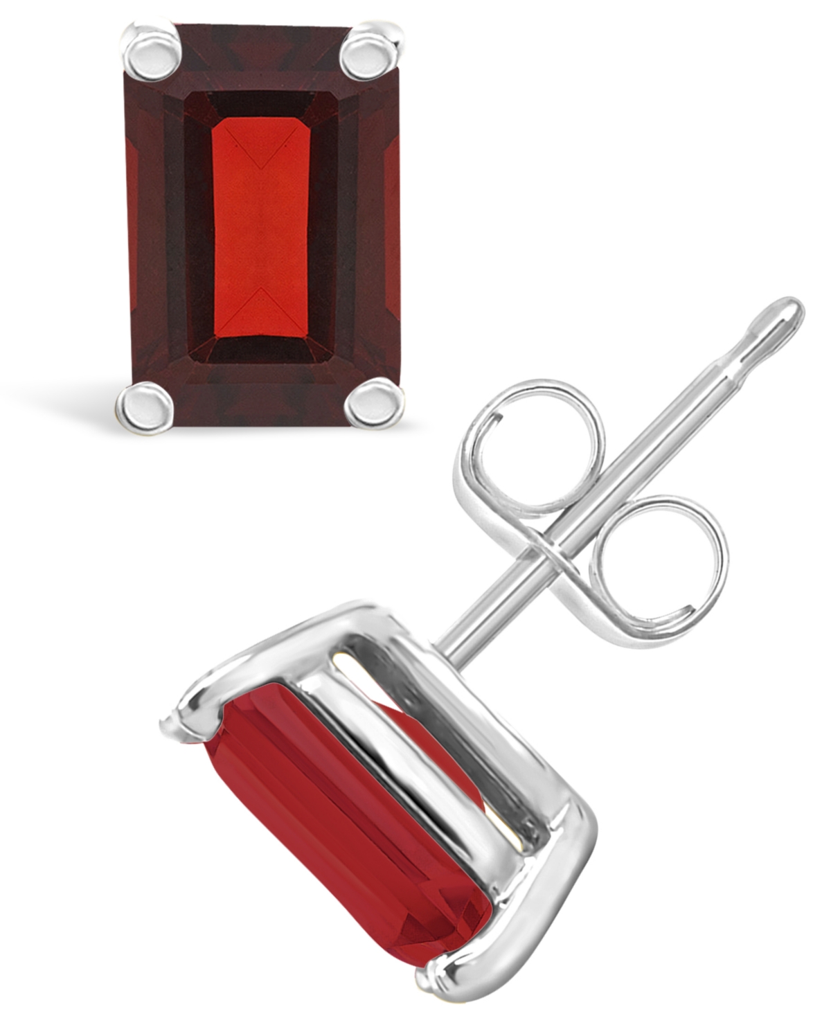 Click here for Garnet (1-1/2 ct.t.w) Stud Earrings 14K in White G... prices