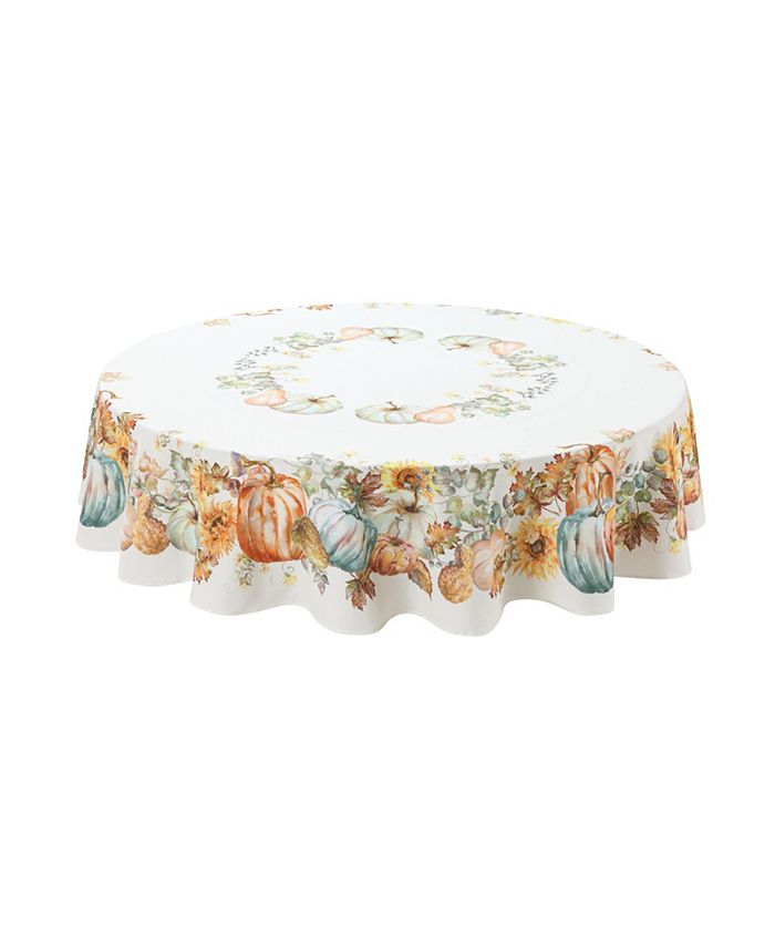 Laural Home Harvest Sun 70" Round Tablecloth - Macy's