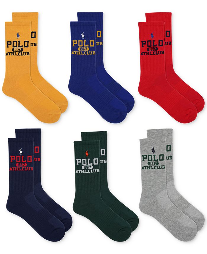 Polo Ralph Lauren Men's 6-Pk. Logo Crew Socks - Macy's
