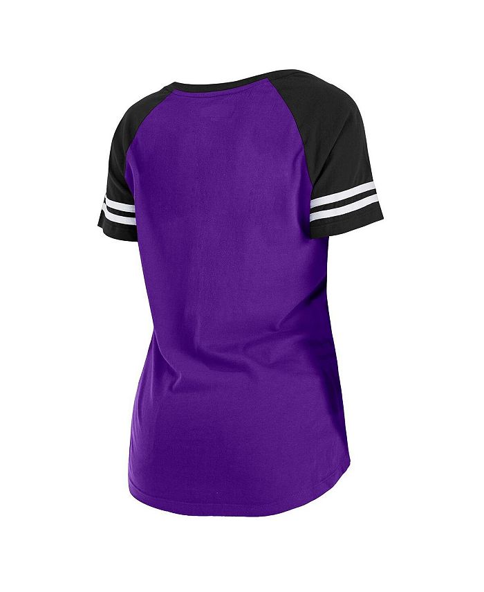 New Era Women's Purple, Black Baltimore Ravens Logo Lace-Up Raglan T ...